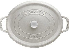 Staub Cocotte hrnec oválný 31 cm/ 5,5 l bílá lanýžová, 11031107