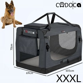 Skládací cestovní box pro psy XXXL, antracitový 109447