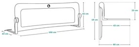 Lionelo - Bezpečnostní zábrana k posteli EVA šedá