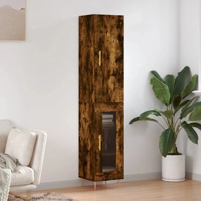 vidaXL Skříň highboard 34,5 x 34 x 180 cm kompozitní dřevo [3199033] Barva: kouřový dub
