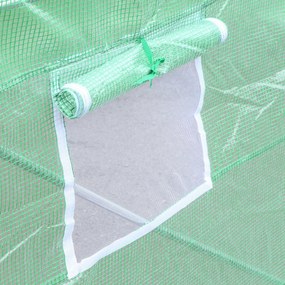 Fóliový skleník Outsunny Fóliový skleník Skleník Studený rám Rajčatový domek Sedlová střecha 450 × 300Š × 205V cm | Aosom