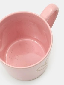 Sinsay - Keramický hrnek s motivem srdce - pastelová růžová