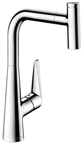 Hansgrohe Talis Select S - páková dřezová baterie s vytahovacím výtokem, chrom 72821000