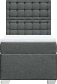 Box spring postel s matrací tmavě šedá 90x200 cm textil 3290386