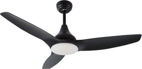 NV 5267302 Stropní ventilátor se světlem SAMOA tělo z oceli matná černá a sklo 3ABS černé listy LED 18W 3000K - NOVA LUCE