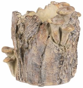 Obal betonový - pařez s houbami, 19 x 17 x 16 cm, 19 cm