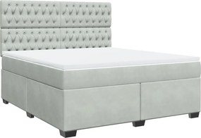 Box spring postel s matrací světle šedá 180x200 cm samet 3293284