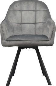 Otočné jídelní křeslo, tmavě šedá Velvet látka, SAMANTA