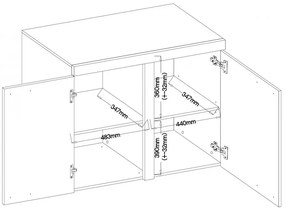 FALCO Komoda s dvířky Rumba dub sonoma