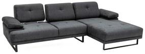 Hanah Home Třímístná pohovka MUSTANG antracitová pravá 560ARE1218