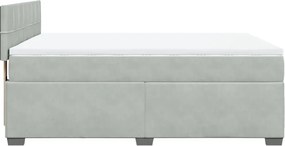 Box spring postel s matrací světle šedá 140x200 cm samet 3288630