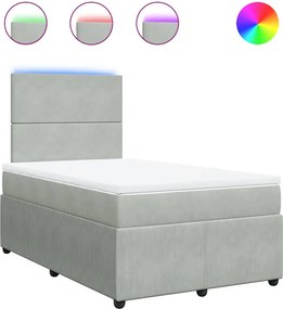 Box spring postel s matrací světle šedá 120x190 cm samet 3294580