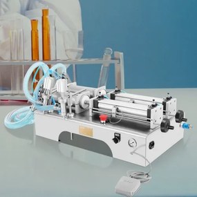 100-1000ml Pneumatický stroj na plnění tekutin Dvě trysky Plnička lahví pro tekutou