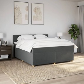 Box spring postel s matrací tmavě šedá 180x200 cm textil 3289060