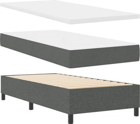 Postel s boxspringem s matrací Tmavě šedá 80 x 200 cm textil 3339267
