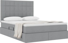 Postel s úložným prostorem a matrací Světle šedá 140 x 190 cm 3371778