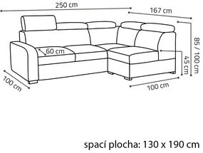 Sedací souprava OSLO VII | 250x167 | rozkládací + úložný prostor | VÝBĚR TKANIN