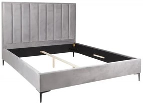Šedá sametová postel Cosmopolite 160x200 cm