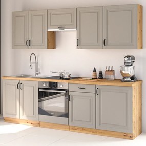 STILO ac | vysoká skříňka 60 LO-210 2F pro vestavnou lednici | 60 cm | UNI dvířka | artisan/světle šedá