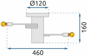 Toolight Loft stropní lampa APP741-5C