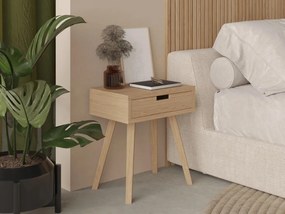 Benlemi Designový noční stolek se šuplíkem LUNA přírodní Zvolte kvalitu dřeva: 1. Dubový masiv třídy A