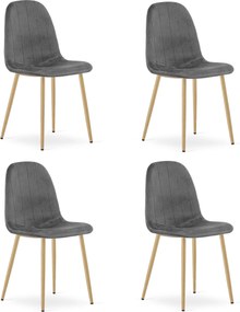 Jídelní židle PADVA VELVET, tmavě šedá