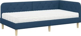 Rohový rám postele Modrá 100 x 200 cm textil 3394132