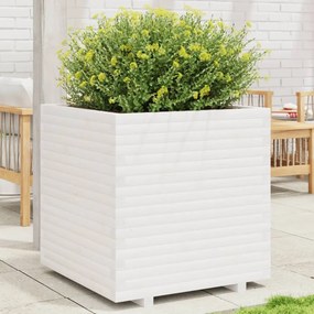 Zahradní truhlík bílý 70 x 70 x 72,5 cm masivní borové dřevo 3282585