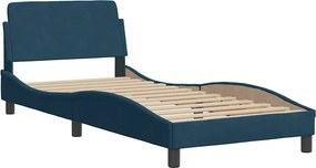 Postel s matrací modrá 90 x 200 cm samet 3208638