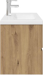 Umyvadlová skříňka s vestavěným umyvadlem a baterie dub artisan 3328934