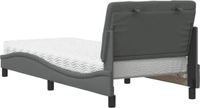 Postel s matrací tmavě šedá 80 x 200 cm textil 3310700