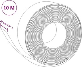 Travní lemy 4 ks hnědé 10 m 20 cm polyethylen 3155462