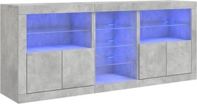 Příborník s LED osvětlením betonově šedý 162 x 37 x 67 cm 3209033