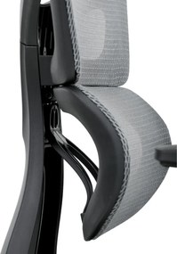 Ergonomická kancelářská židle LEXON - šedá síťovina