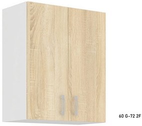 Kuchyňská skříňka horní dvoudveřová SARA 60 G-72 2F, 60x71,5x31, bílá/sonoma