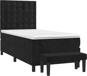 Box spring postel s matrací černá 80 x 200 cm samet 3138051