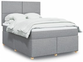 Box spring postel s matrací světle šedá 160 x 200 cm textil 3293624
