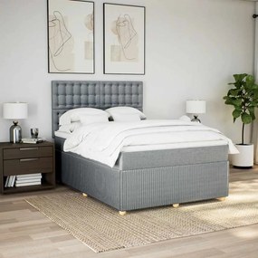 Box spring postel s matrací světle šedá 140 x 190 cm textil 3294365