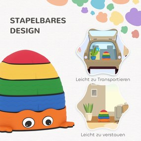 AIYAPLAY sada 5 balančních stupínků, stohovatelné, tvar žáby, plastové, barevné
