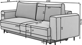 Krémová rozkládací/s úložným prostorem pohovka z textilie bouclé 260 cm Dalia – ELTAP