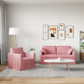 Set pohovek 2 ks Růžová samet 3407555