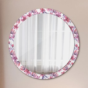 Kulaté dekorativní zrcadlo Akvarely květin fi 100 cm