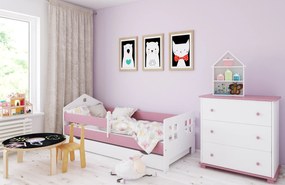 BabyBeds Dětská postel POLA Velikost postele: 180x80 cm, Barevné provedení: Růžová, Úložný prostor: Ano, s úložným prostorem Bílá