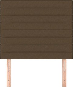 Čelo postele tmavě hnědé 90x5x118/128 cm látkové 3116457
