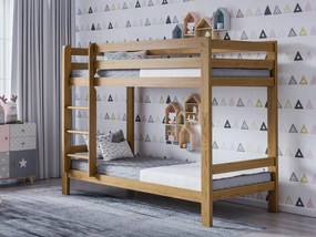 Dřevěná patrová postel 90x200 dub