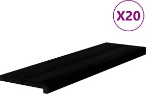 Nášlapy na schody 20 ks hnědo-černé 90x25x2 cm masivní dub 3283063