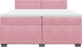 Box spring postel s matrací růžová 200x200 cm samet 3286401