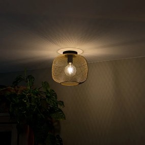 Moderní stropní svítidlo černé se zlatem - Bliss Mesh