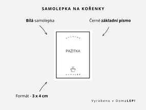 PAŽITKA - Samolepka na kořenky 3 x 4 cm - DomaLEP varianta: BÍLÁ - základní písmo