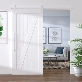 Hardwarová sada pro posuvné dveře 200 cm ocel bílá 151702